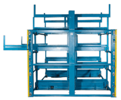 Heavy-Duty Crank-Out Cantilever Shelving for Bars & Tubes | Pedlex